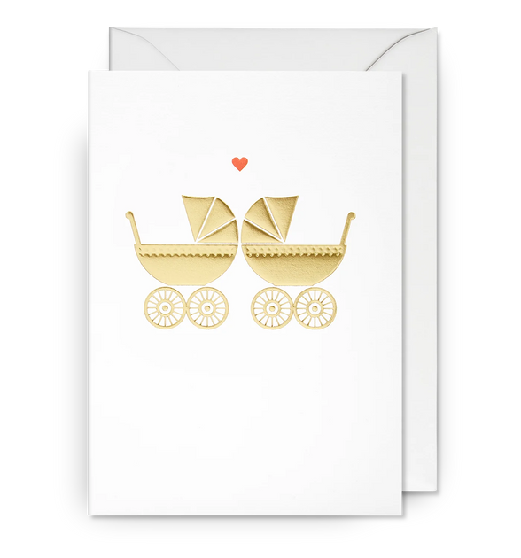 Twins Gold Prams New Baby Card – Rose & Lyons