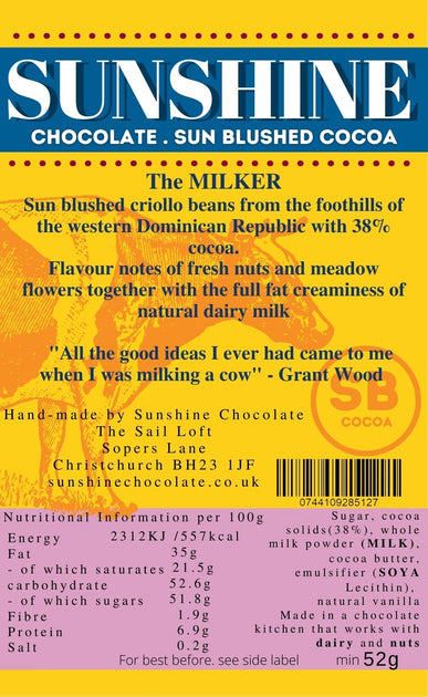 Sunshine Chocolate - The Milker Milk Chocolate – Rose & Lyons