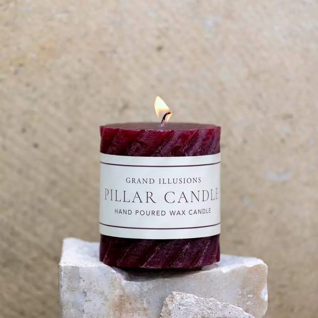 Rustic Twisted Pillar Candles - Plum – Rose & Lyons