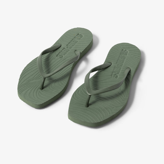 Sleepers Tapered Flip Flops - Green – Rose & Lyons