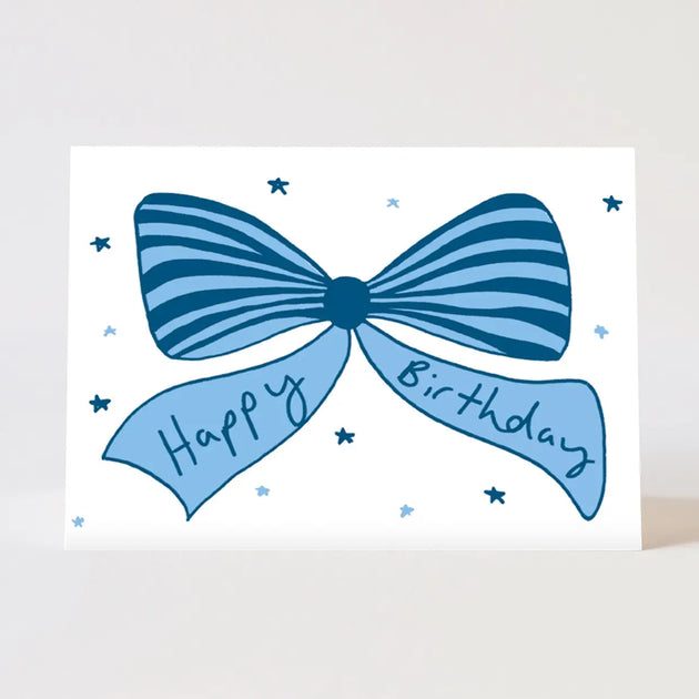 Heather Evelyn Card - Birthday Blue Bow – Rose & Lyons
